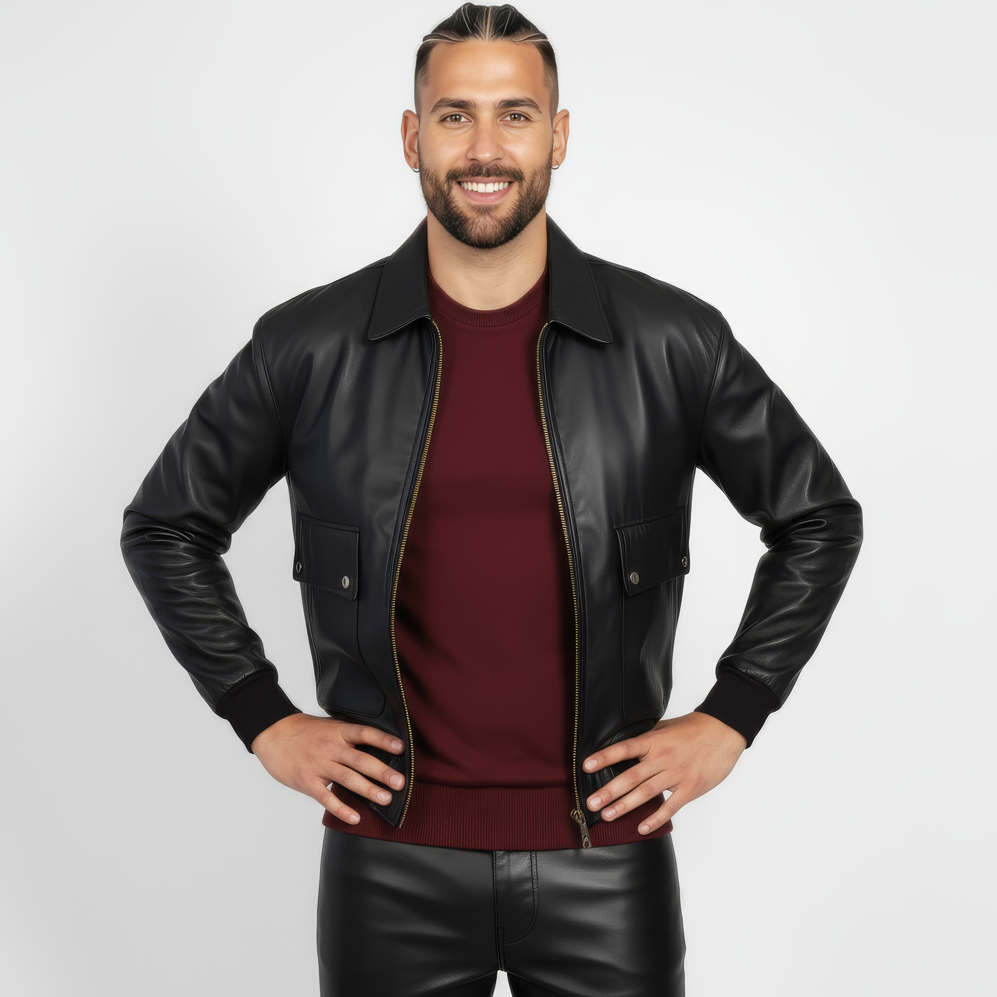 Men's Real Leather Blouson Jacket - Felipe – SH Leatherwear