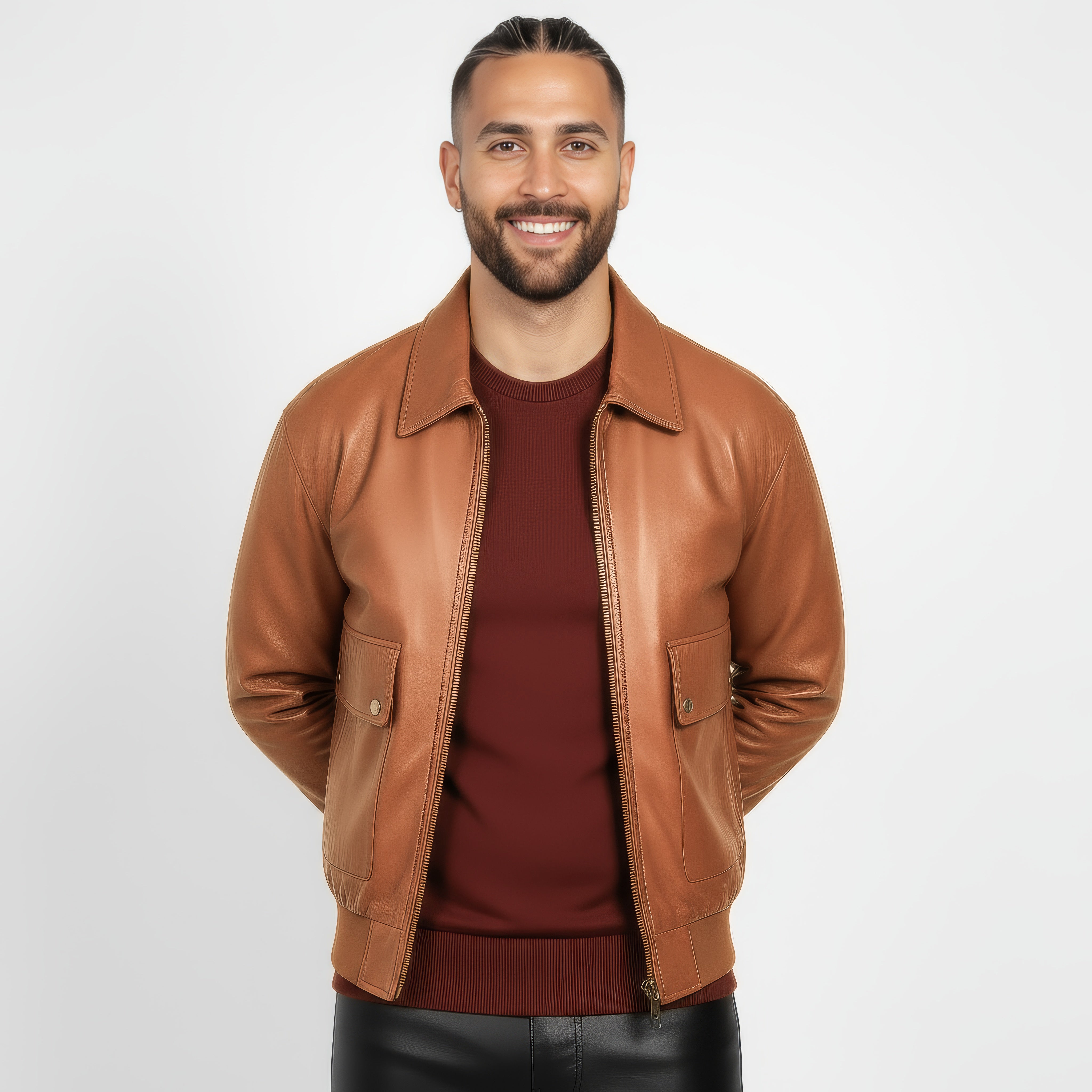 Men's Real Leather Blouson Jacket - Felipe – SH Leatherwear